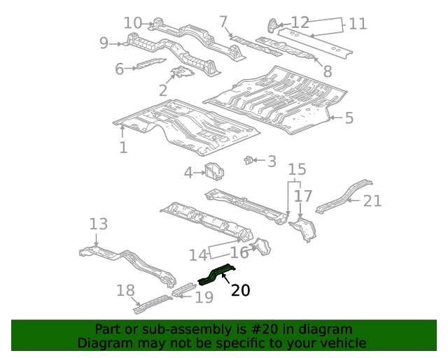 2021-2022 GM Driver Side Rear Compartment Floor Panel Rail 84257737 ...