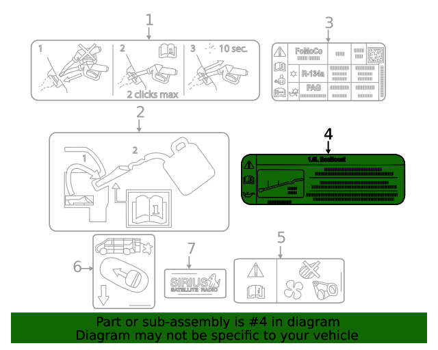 2014-2019 Ford Spec Label EU5Z-6A619-A | TascaParts.com