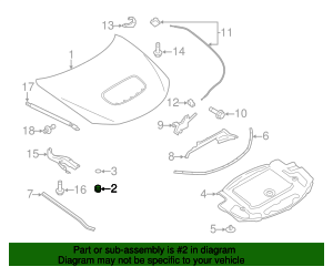 2008-2023 Subaru Hood Bumper 57254AG000 | Subaru Parts Store