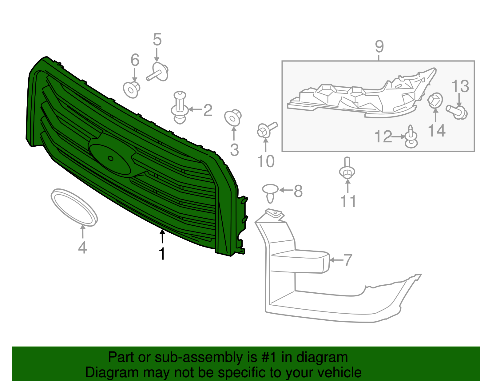 GL3Z-8200-AA - Grille 2016-2017 Ford F-150 | Big 3 Auto Parts