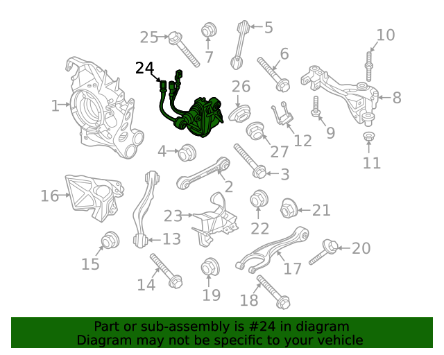 Rear Axle Steering 992-501-033-AC | Sunset Porsche Parts