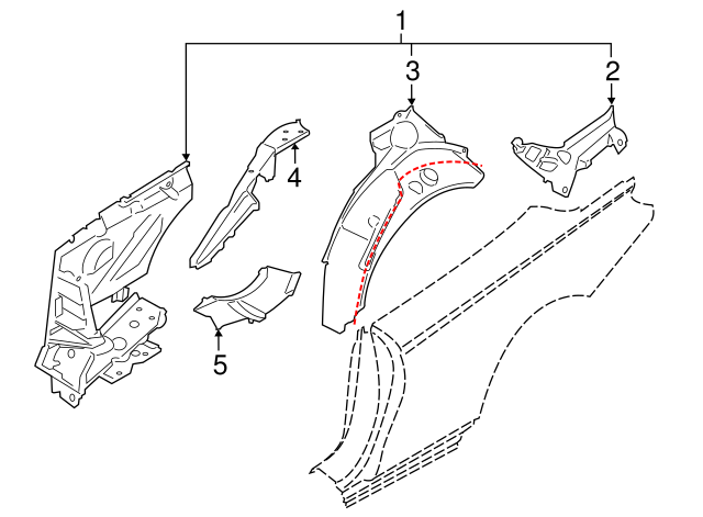 41-34-7-347-107 - Striker plate, side panel, rear left 2014-2020 BMW ...