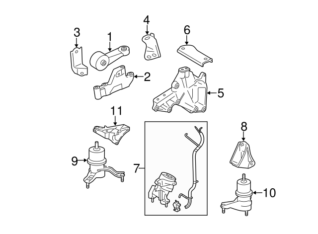 12360-0P030 - Automatic Transmission Mount (Front) - 2007-2015 Toyota ...