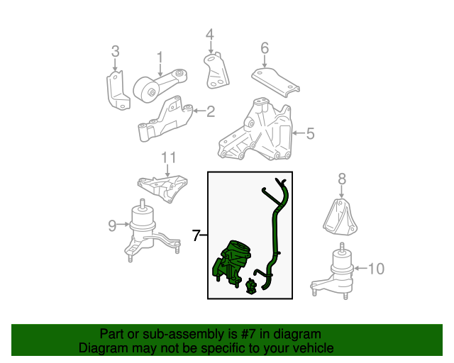 2007-2015 Toyota Automatic Transmission Mount (Front) 12360-0P030 ...