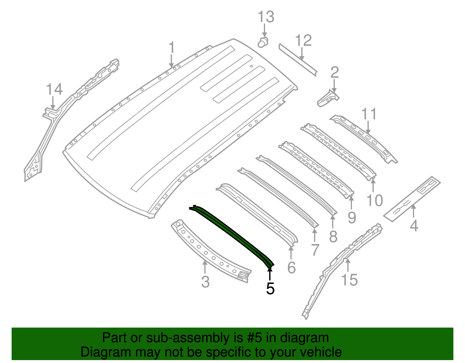 2013-2018 Nissan Pathfinder Roof Bow G3242-3KAMA | Nissan Parts OEM