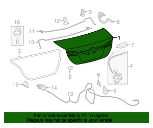 2012-2014 Toyota Camry Trunk Lid 64401-06600 | Toyota Parts Center