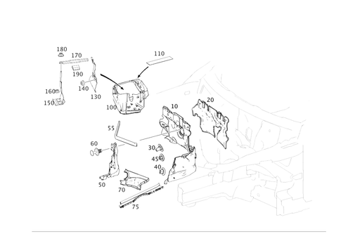 Engine Compartment Partition Panel, Wheelhouse Attachment Parts for ...