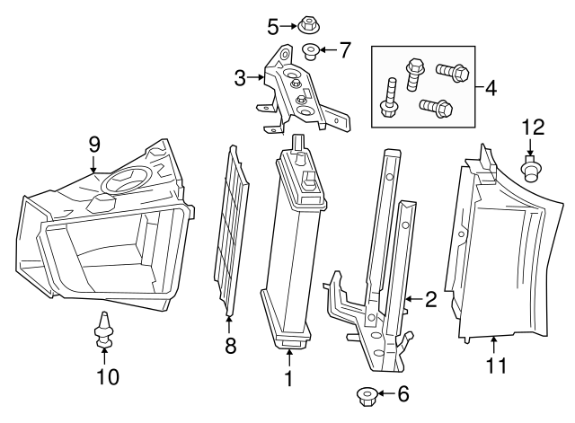84155848 - Driver Side Auxiliary Radiator Front Duct 2016-2019 Cadillac ...