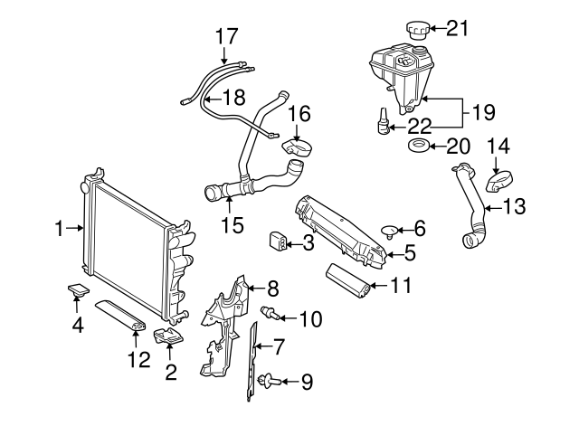 230-501-01-25 - Engine Coolant Overflow Hose 2004-2009 Mercedes-Benz SL ...