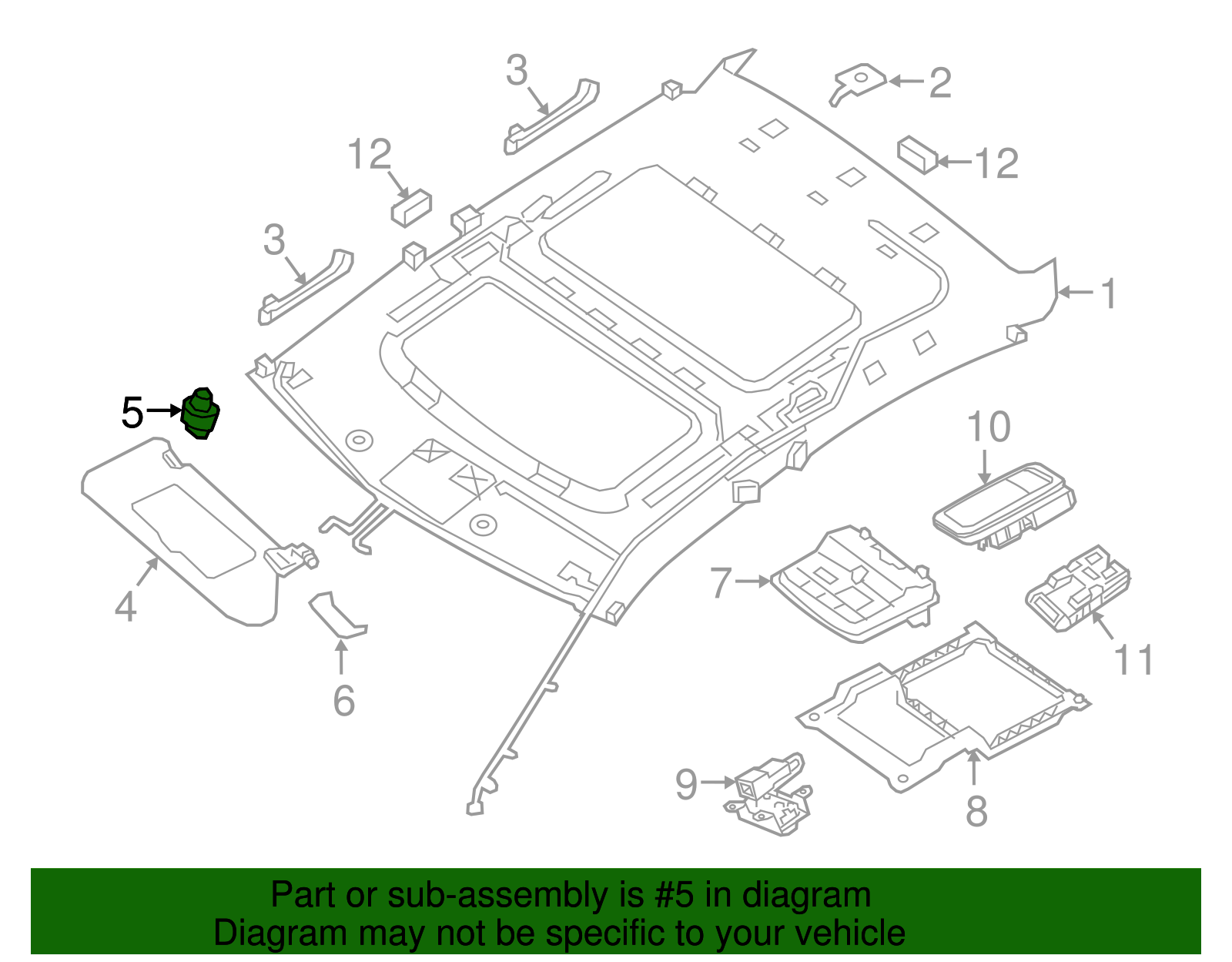 2019-2024 Nissan Sun-Visor Holder 96409-9DM0A | Melloy Nissan Parts
