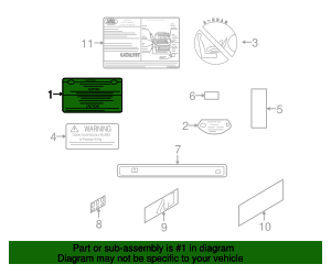 Genuine OEM AC Label Part# LR016706 Fits 2010-2012 Land Rover Range ...