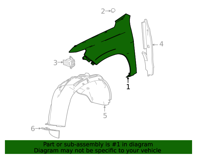 2021-2024 Cadillac Front Driver Side Fender 84384206 GM | Flow ...