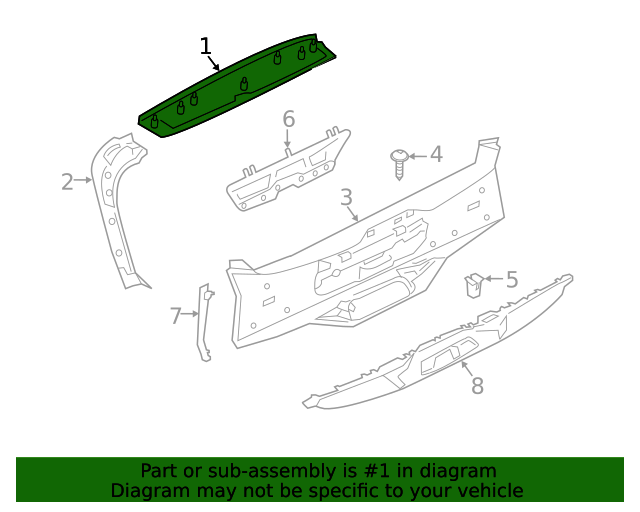 51497442970 - 2019-2022 BMW X7 Upper Gate Trim (51-49-7-442-970) | BMW ...