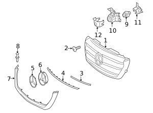 000-888-01-60-64 - Grille Emblem Bracket 2019-2024 Mercedes-Benz ...