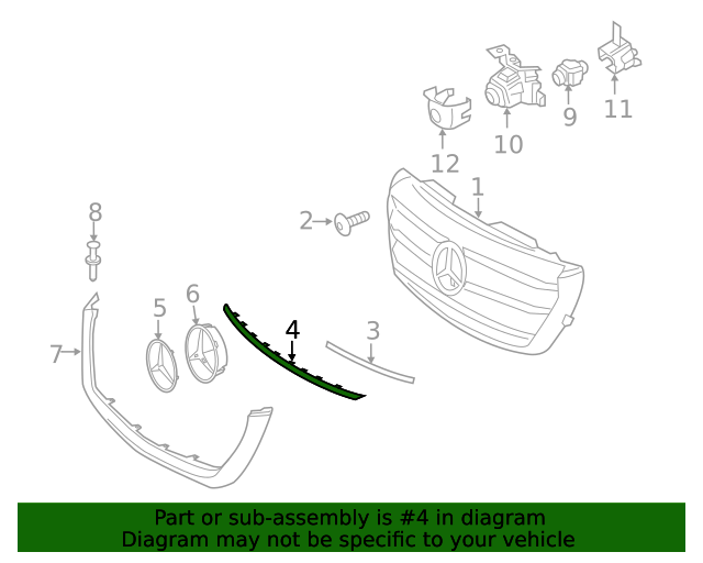 91088541007F24 - Trim Molding 2019-2021 Mercedes-Benz | Mercedes-Benz ...