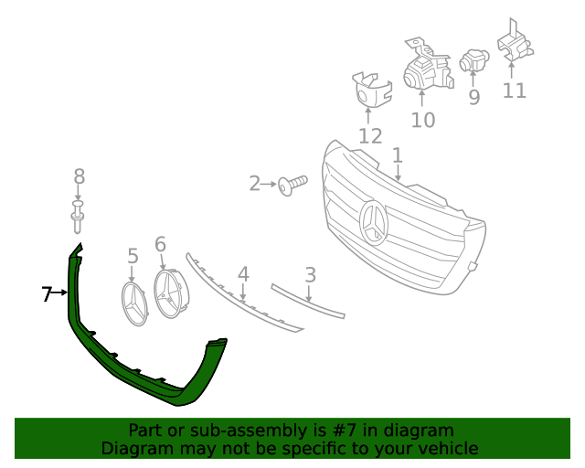 9108880000 - Grille Surround 2019-2024 Mercedes-Benz | Mercedes-Benz ...