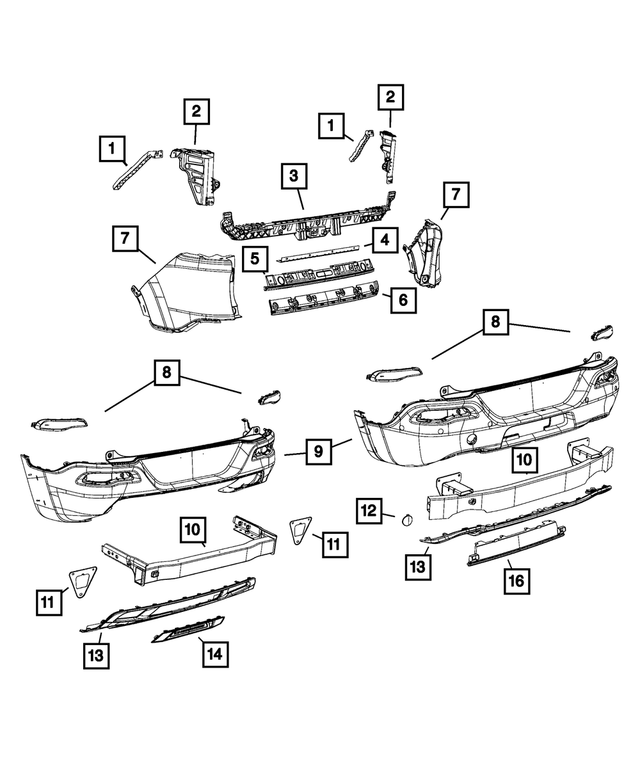 2014-2015 Jeep Cherokee Fascia Bracket, Right 68138416AC | Mopar eStore