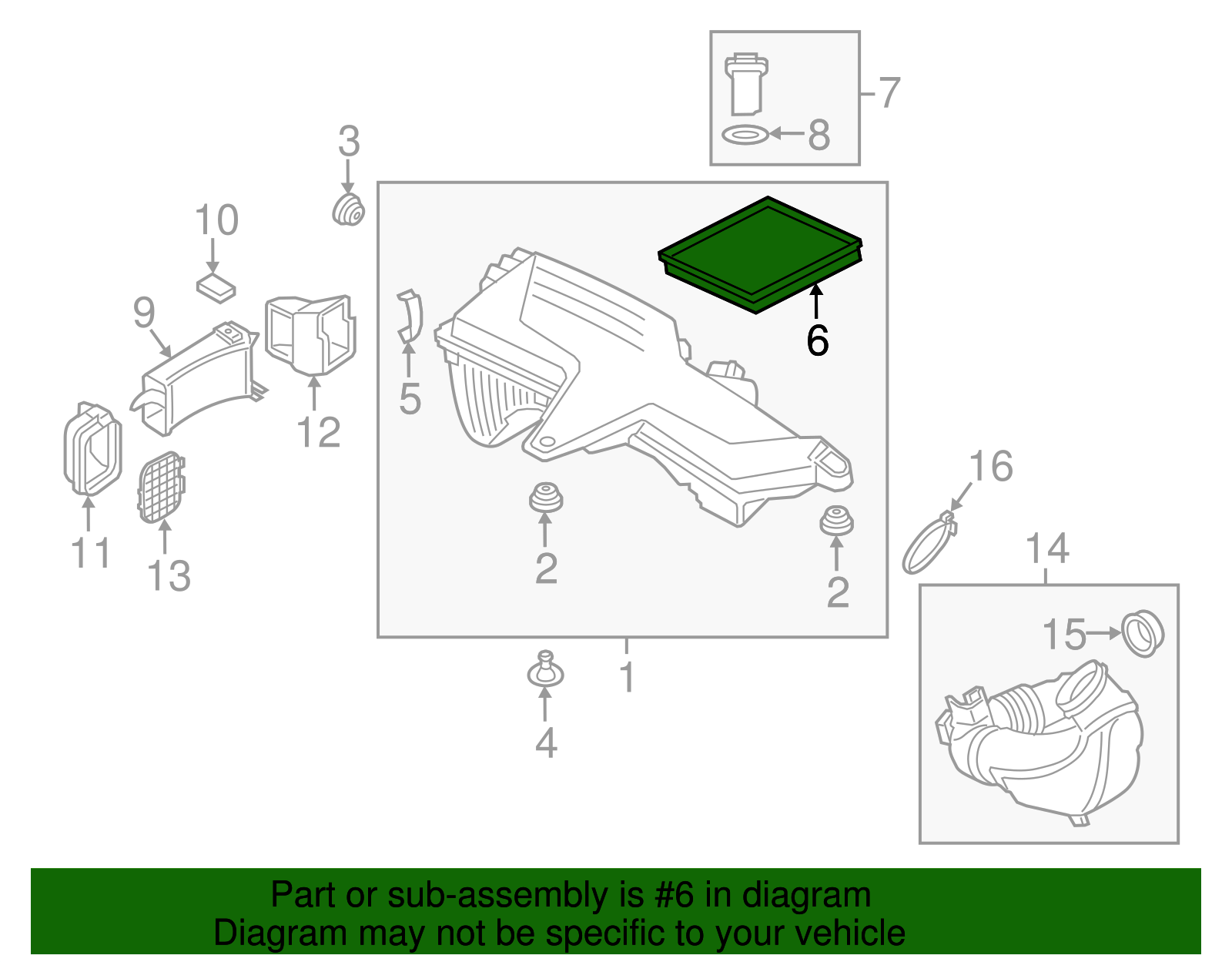 13718507320 - 2012-2018 BMW Air Filter (13-71-8-507-320) | BMW of South ...