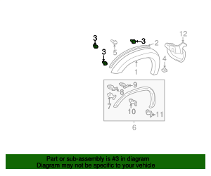 90467-11099 - Wheel Flare Fastener - 1996-2006 Toyota | OEM Genuine ...