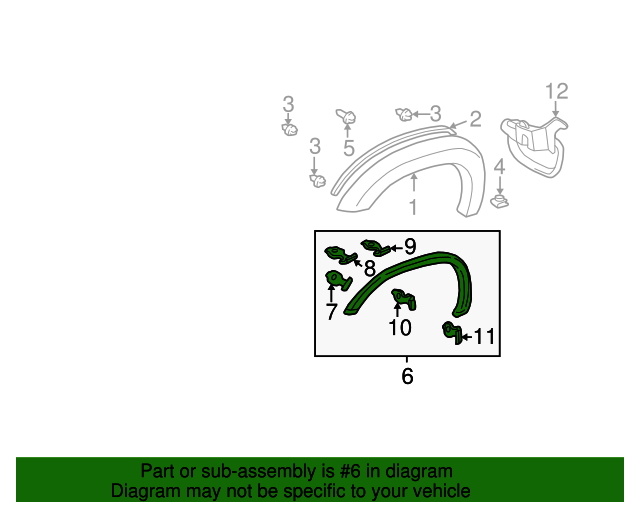 75085-0C010 - Wheel Arch Molding 2000-2006 Toyota Tundra | AutoNation Parts