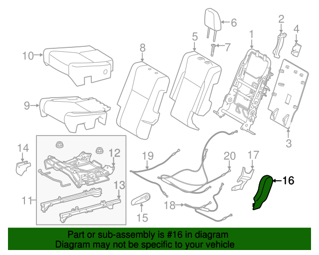 71829-0E070-C0 - Cushion Shield - 2014-2019 Toyota Highlander | OEM ...