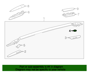 2013-2018 Toyota RAV4 Luggage Rack Seal 63437-0E010 | Toyota Parts Center