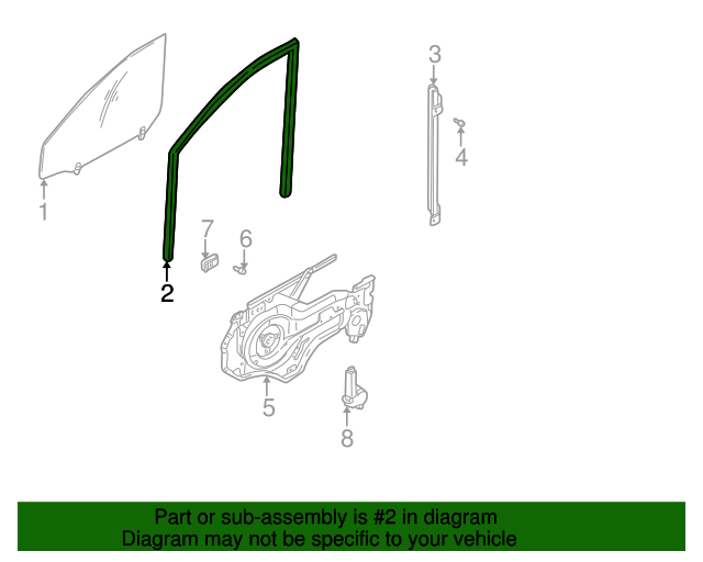 2001-2006 Hyundai Elantra Window Channel 82530-2D000 | AutoNationParts.com