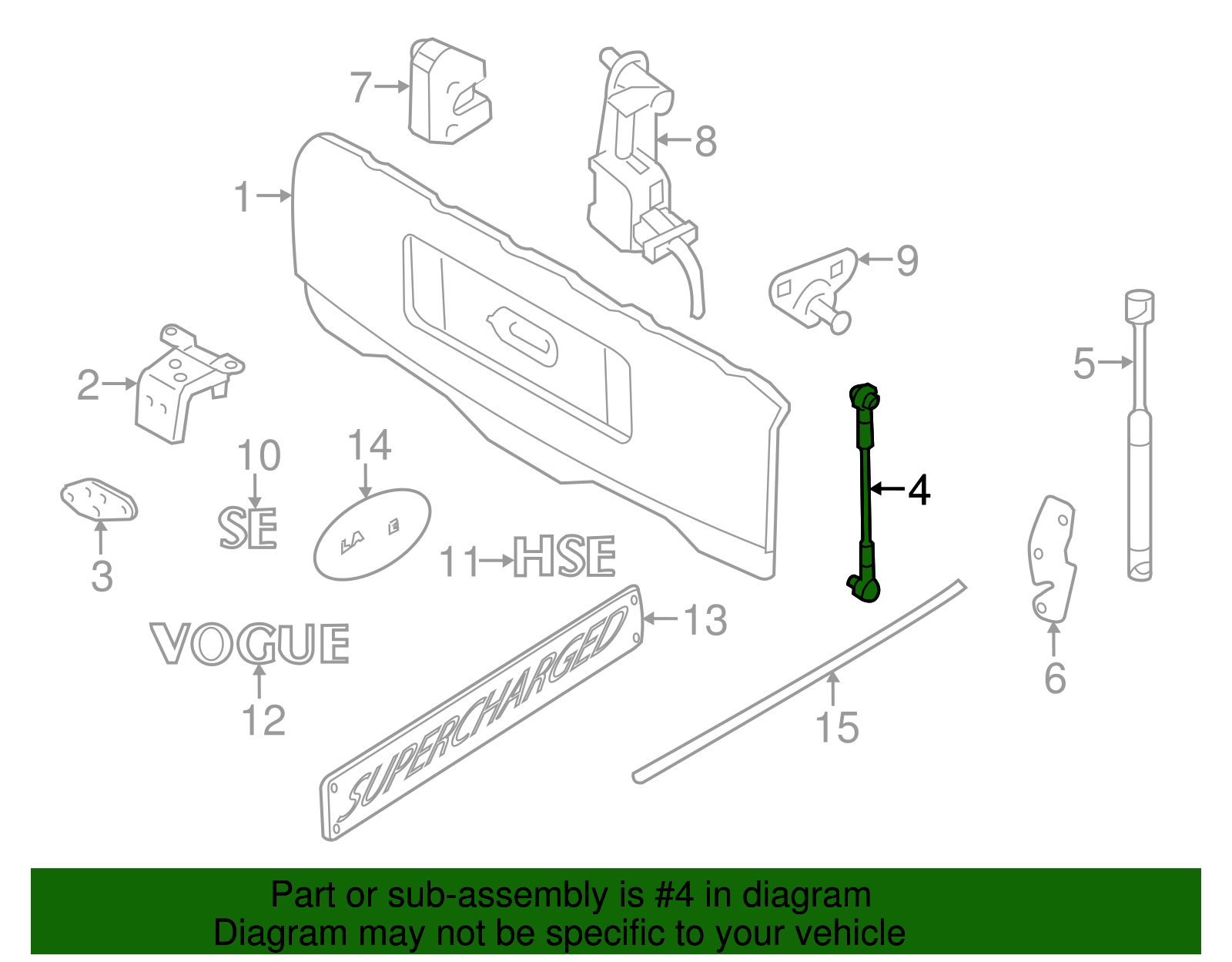 2003-2012 Land Rover Range Rover Strap LR038048 | JaguarParts.com