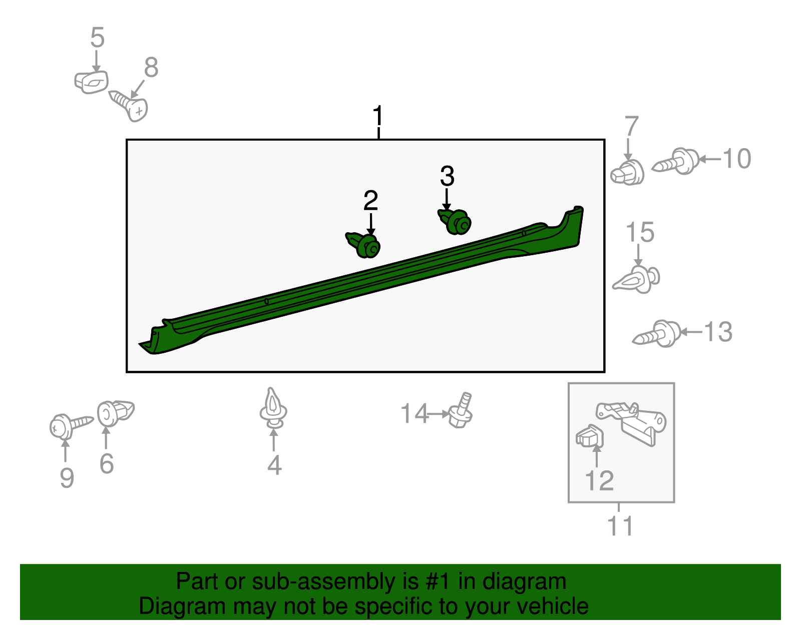 75851-08900 - 2011-2017 Toyota Sienna - Rocker Molding | Nucar Toyota Parts