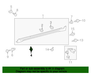 2006-2025 Toyota Rocker Molding Clip 75867-30120 | Toyota Parts Center