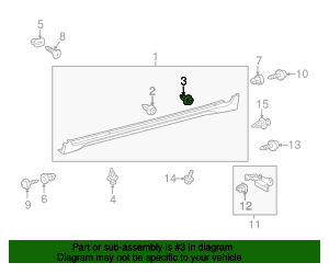 2009-2021 Toyota Door Trim Sill Plate Insert Clip 90467-A0007 | Toyota ...
