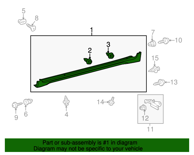 2011-2020 Toyota Sienna Rocker Molding 75851-08901 | Toyota Parts Center