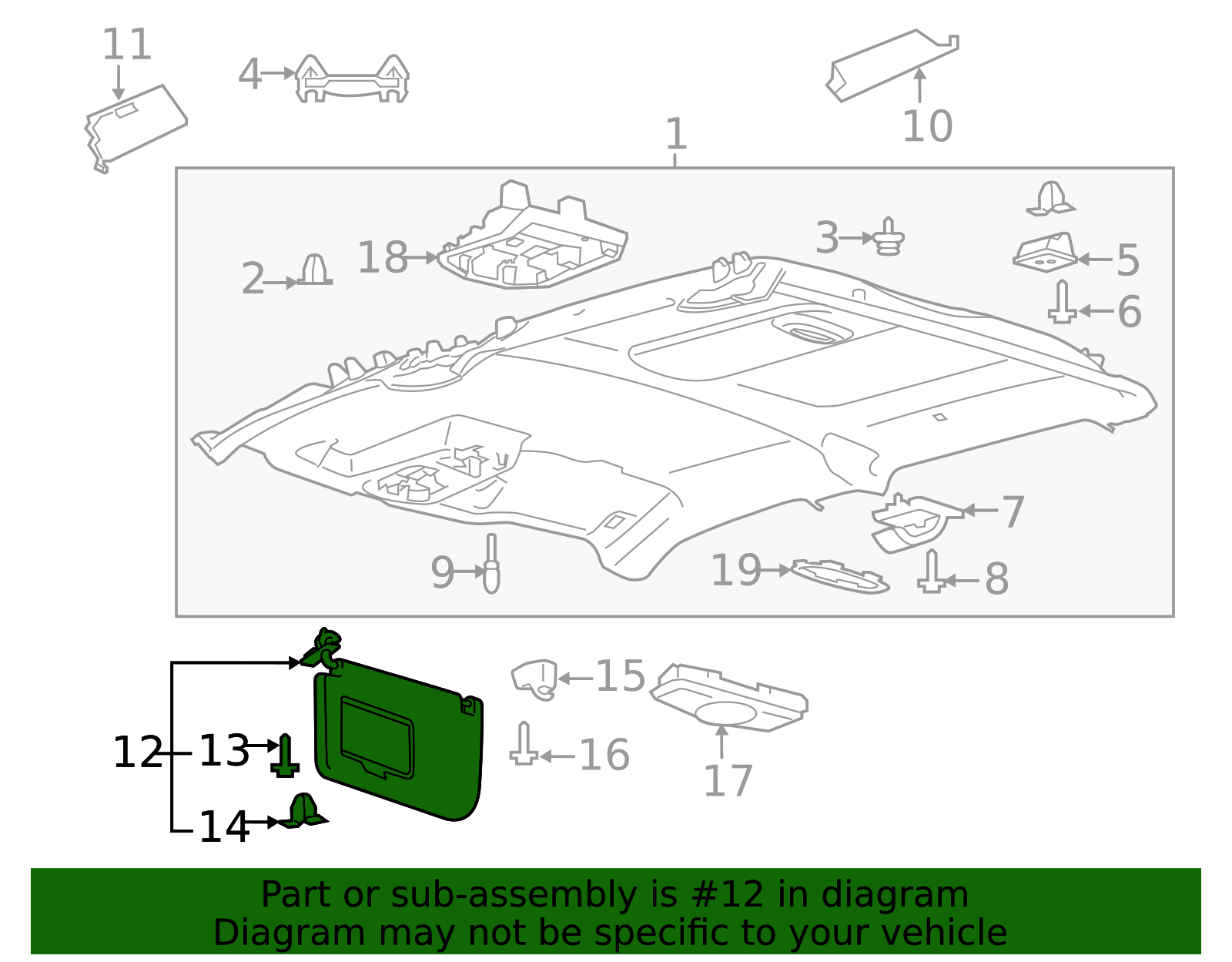 2020-2022 Ford F-350 Super Duty | Sun-Visor | LC3Z-2504105-MC | Walls ...
