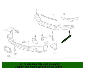 12335887 - Passenger Side Front Bumper Impact Bar Brace 2003-2007 GMC ...