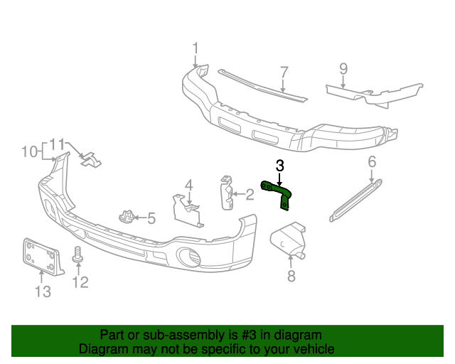 2003-2007 GM Front Driver Side Bumper Impact Bar Brace 15184118 ...