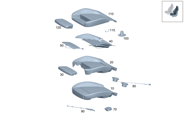 177-910-69-00 - Padding, Front Seat Backr 1954-2025 Mercedes-Benz ...