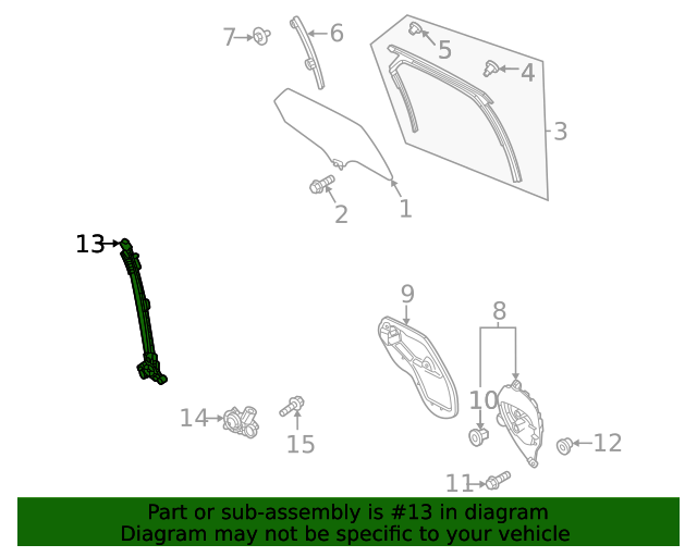 2020-2023 Mazda CX-30 Window Regulator DGH9-72-590 | Florida Mazda Parts