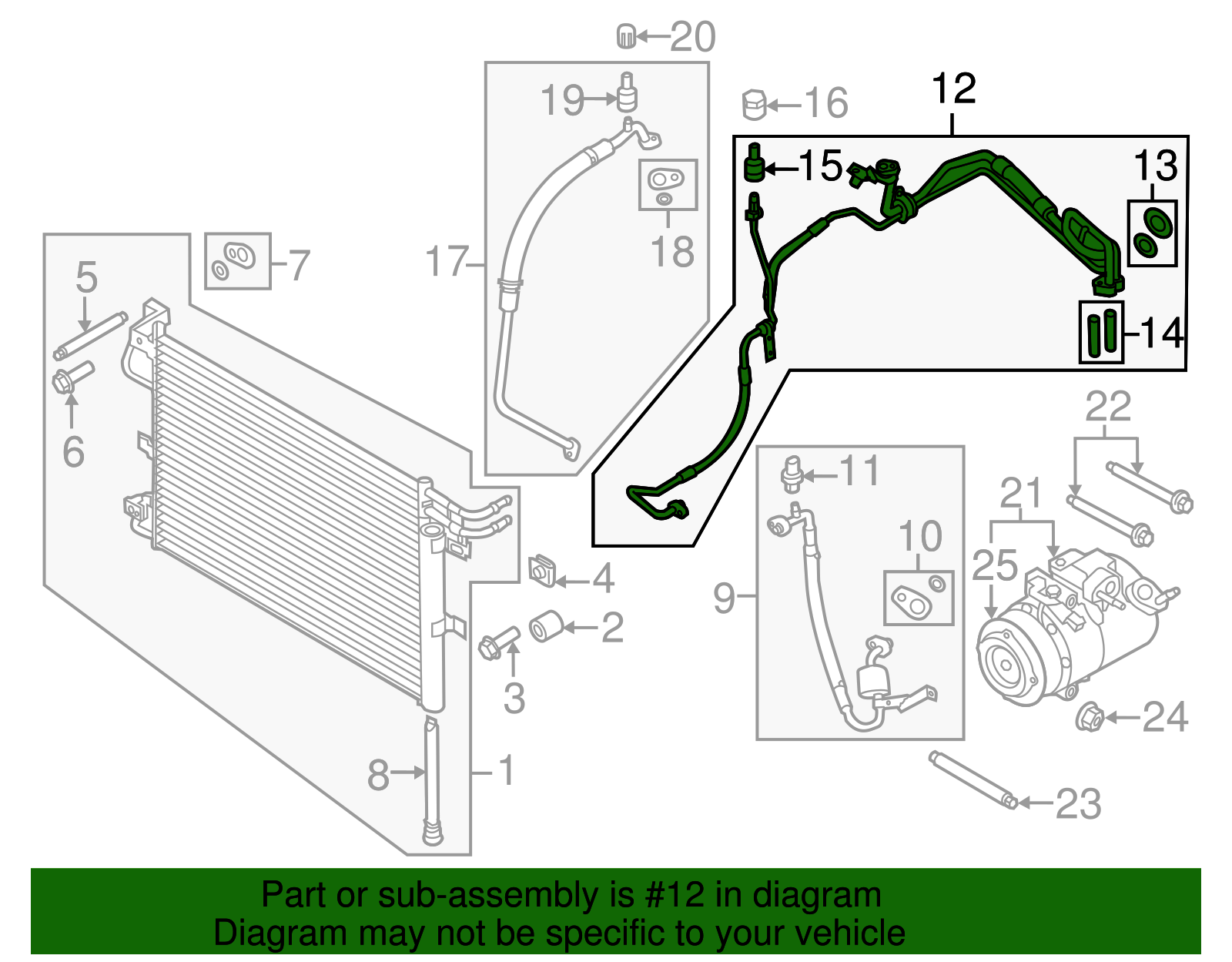 2011-2013 Ford Explorer Motorcraft™ A/C Refrigerant Suction Hose YF ...