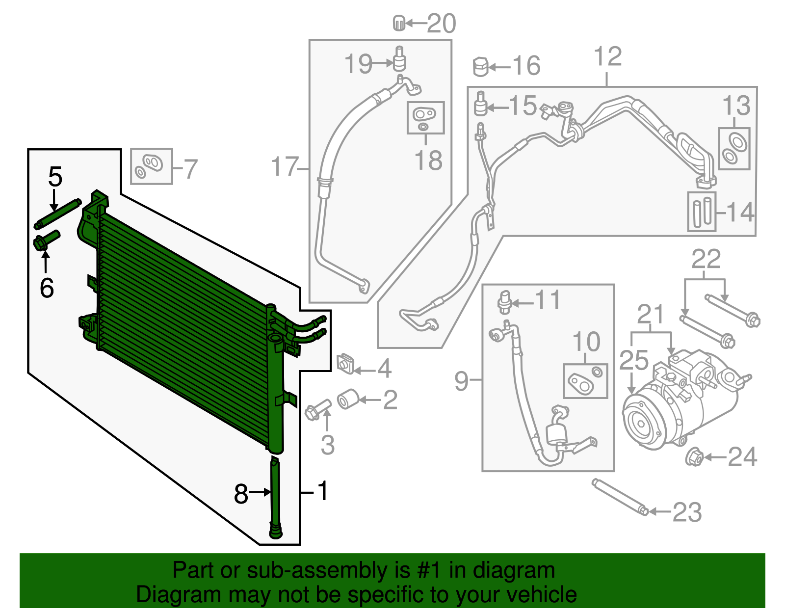 Genuine OEM Ford Part - Condenser EB5Z-19712-G | Genuine OEM Ford Parts ...
