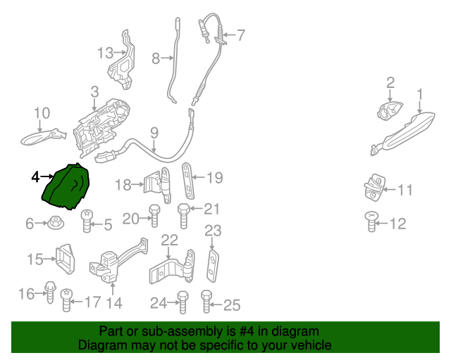51-21-5-A36-F26 - Lock, complete, rear right 2010-2017 BMW ...