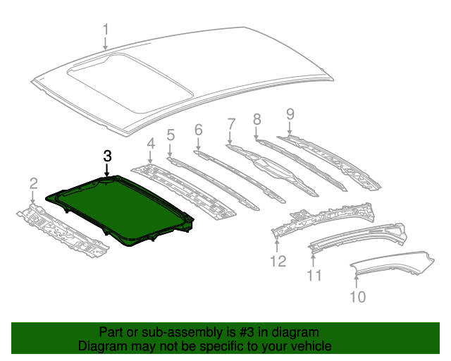 63142-06140 - Sunroof Reinforcement 2018-2024 Toyota | AutoNationParts.com