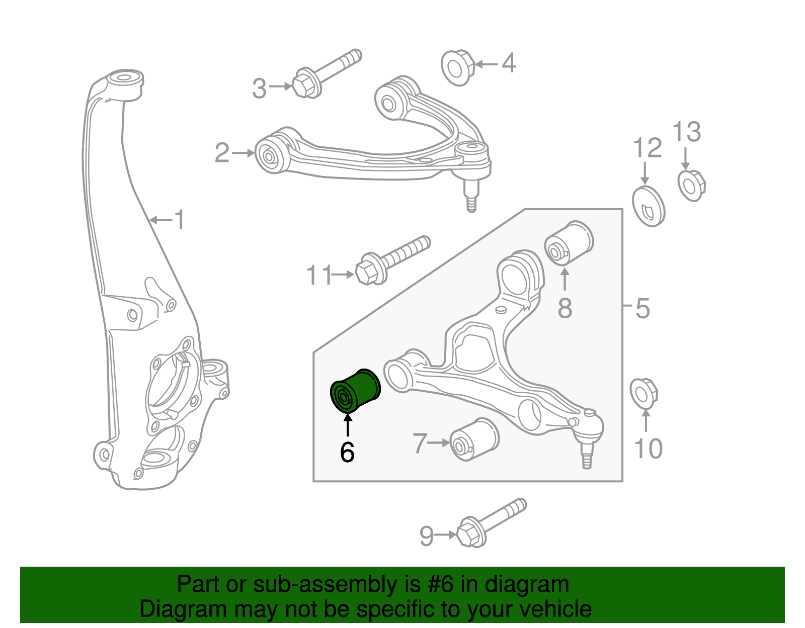 958-341-588-00 - Lower Control Arm Inner Bushing 2011-2018 Porsche ...