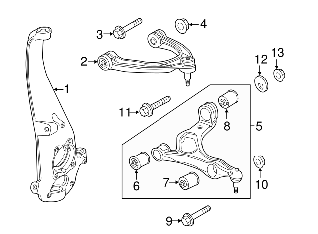 2011-2018 Porsche Cayenne Upper Control Arm 958-341-051-00 | Gaudin ...