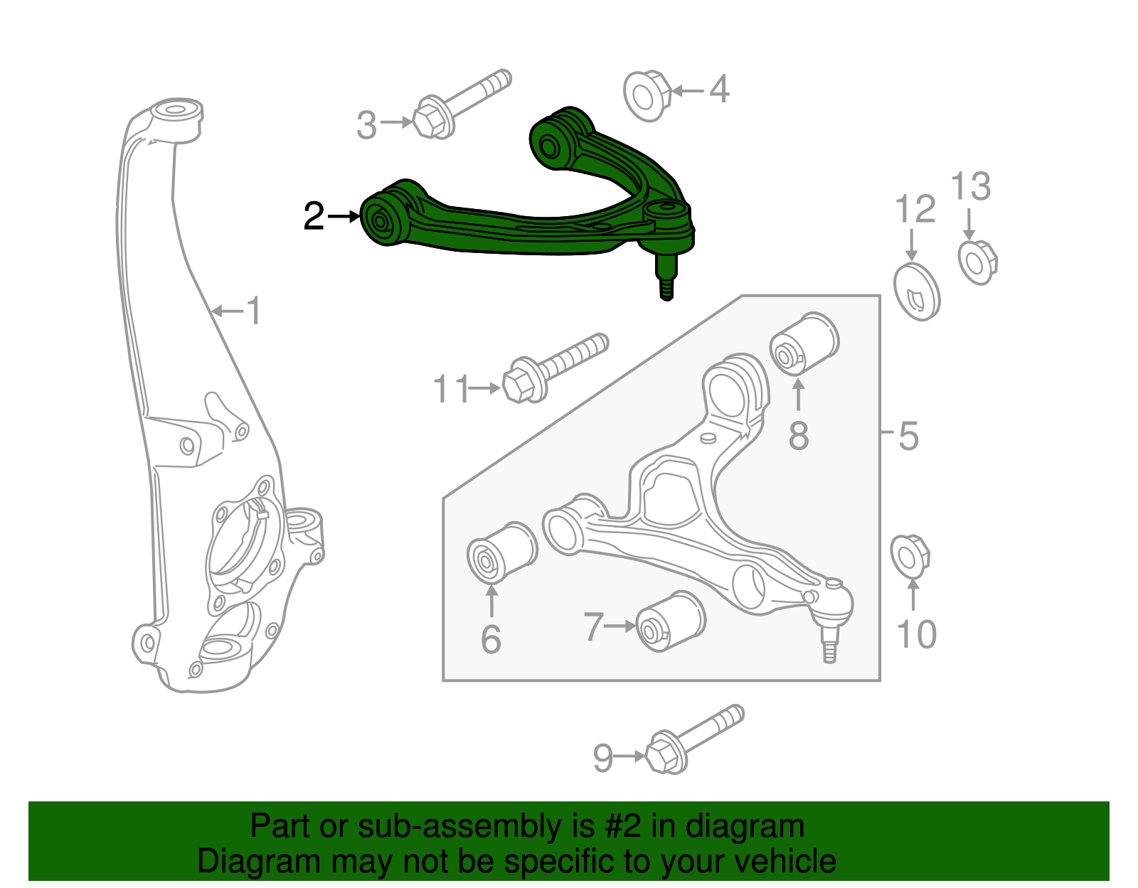 2011-2018 Porsche Cayenne Upper Control Arm 958-341-051-00 | Gaudin ...