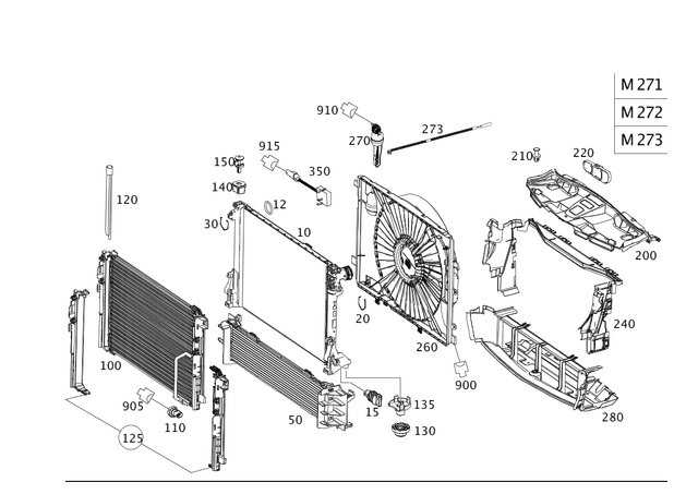 212-505-08-30 - Air Ducting For Radiator 2010-2011 Mercedes-Benz E63 ...