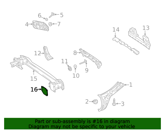 213-616-25-00 - Impact Bar Gasket 2018-2023 Mercedes-Benz | Mercedes ...