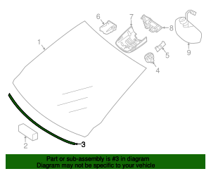 2015-2017 Mercedes-Benz Windshield Seal 246-671-01-00 | AutoNationParts.com