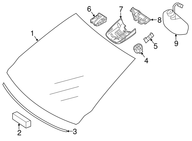 2015-2017 Mercedes-Benz Windshield Seal 246-671-01-00 | AutoNationParts.com