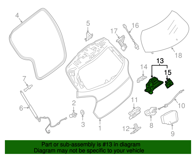 166-750-09-93-64 - Liftgate Latch Handle 2016-2023 Mercedes-Benz ...