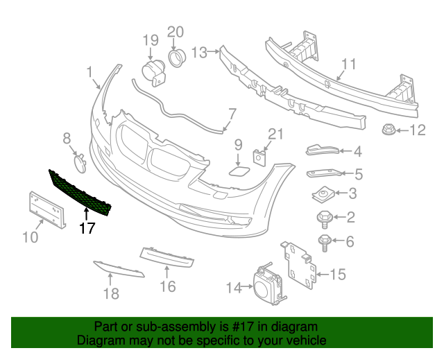Genuine BMW 51-11-7-227-938 | Grille | FREE Shipping on Most Orders ...
